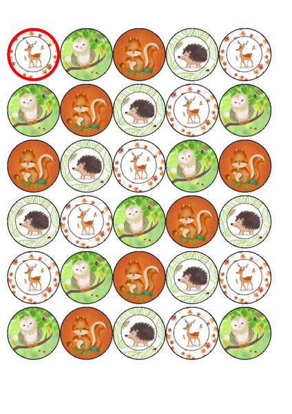 Animals of the forest edible cake/cupcake toppers - Incredible Toppers