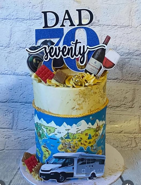 World Map Edible Cake Wrap - Incredible Toppers