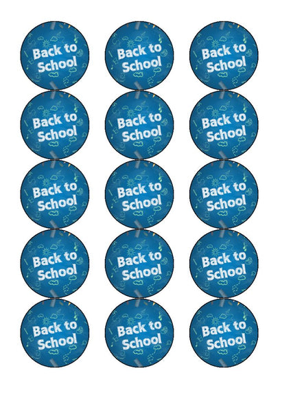 Back to school design 2 - edible cake/cupcake toppers - Incredible Toppers
