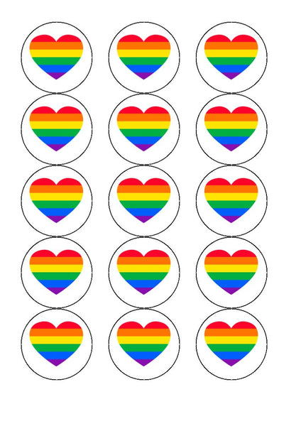 Pride - Design 5 - edible cupcake toppers - Incredible Toppers