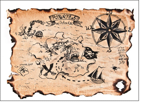 Pirate Map - Edible Fondant Icing Sheet - Incredible Toppers
