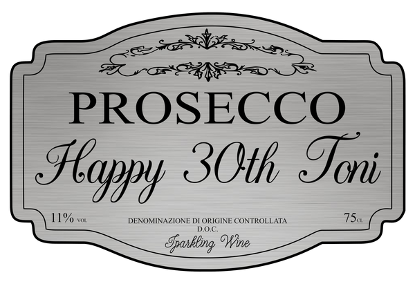 Edible Icing Personalised Prosecco Label - Incredible Toppers